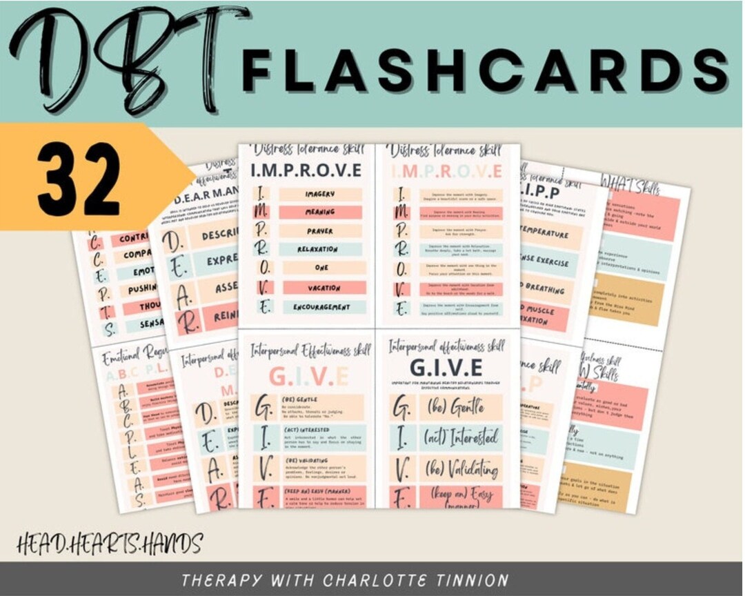 DBT Cards,dialectical Coping Skill Cards,,coping Skills Flash Cards ...