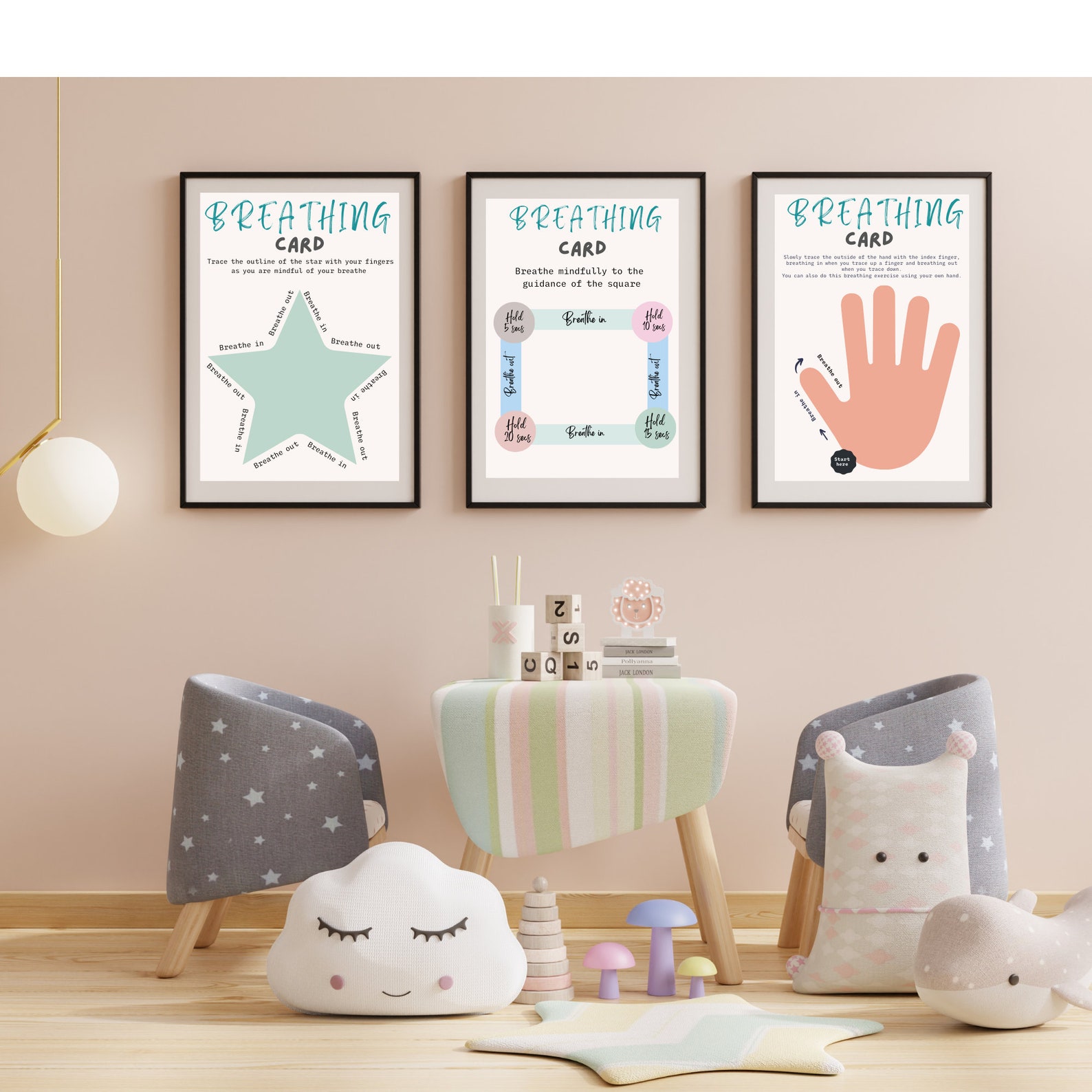 Mindfulness Breathing Flash Cards & Posters, Calming Corner, Anxiety ...
