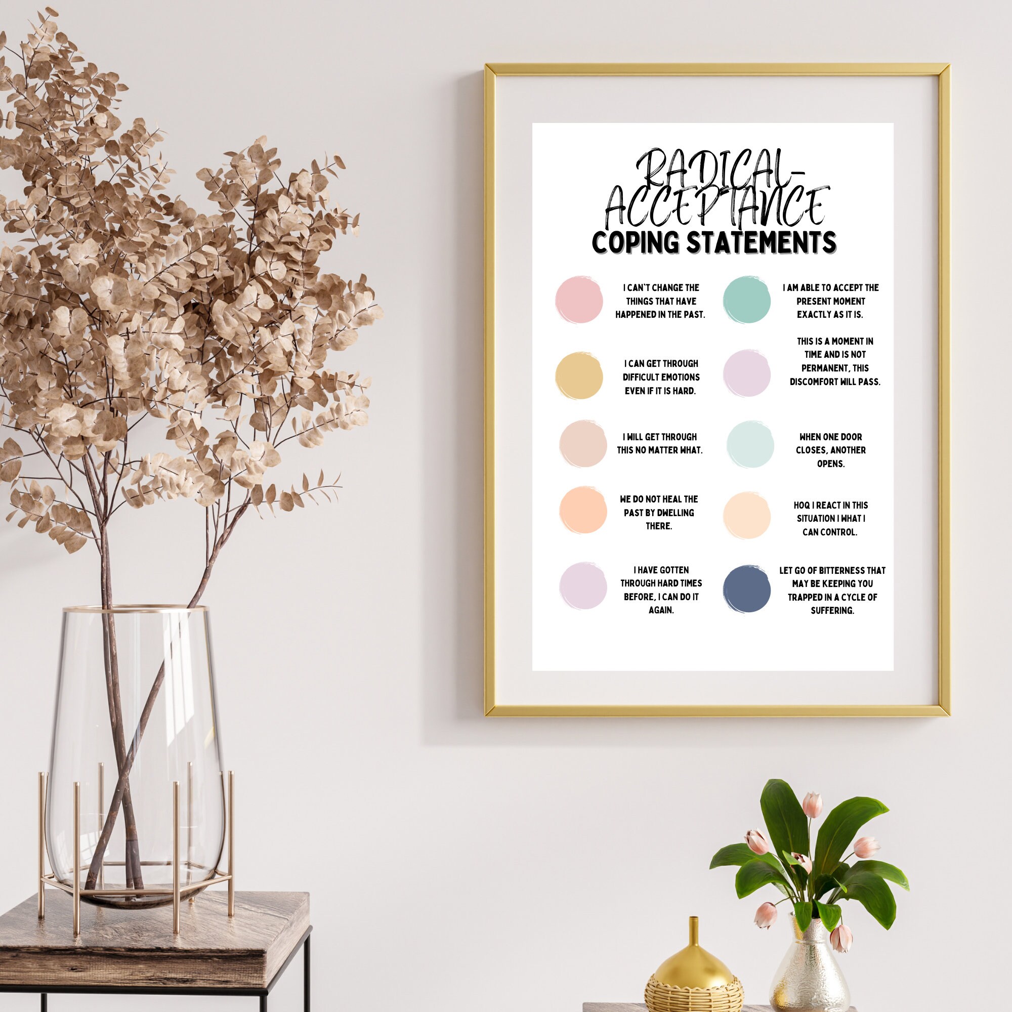 Radical Acceptance Poster, DBT Poster, Counselor Office Decor, Coping ...