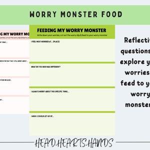 Worry Monster for Kids, Therapy for Kids, Worksheets for Children ...