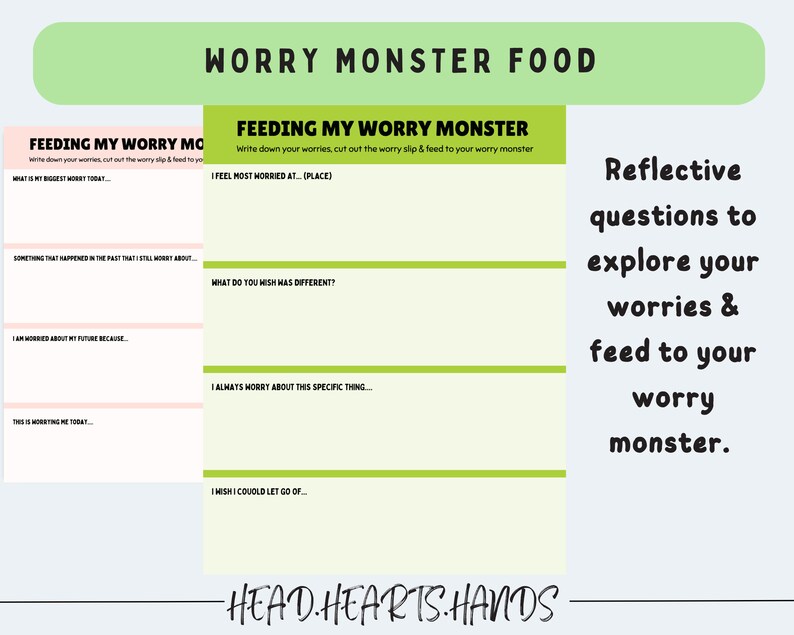Worry Monster for Kids, Therapy for Kids, Worksheets for Children ...