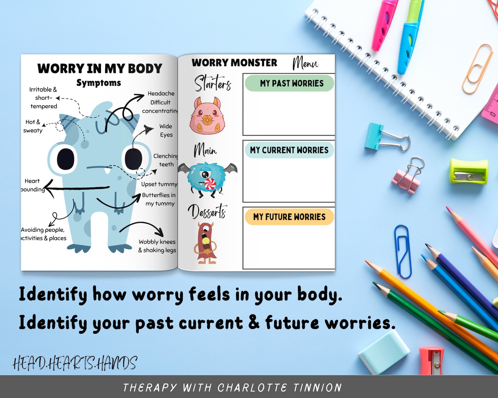Worry Monster for Kids, Therapy for Kids, Worksheets for Children ...