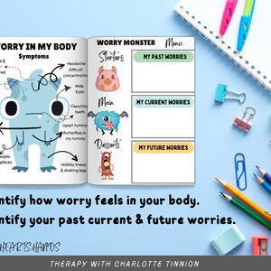 Worry Monster for Kids, Therapy for Kids, Worksheets for Children ...