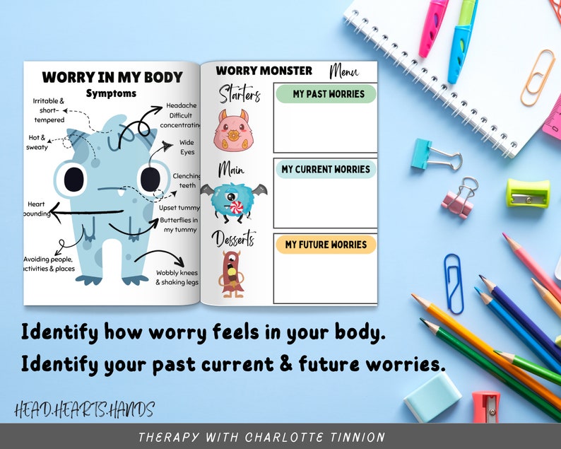 Worry Monster for Kids, Therapy for Kids, Worksheets for Children ...
