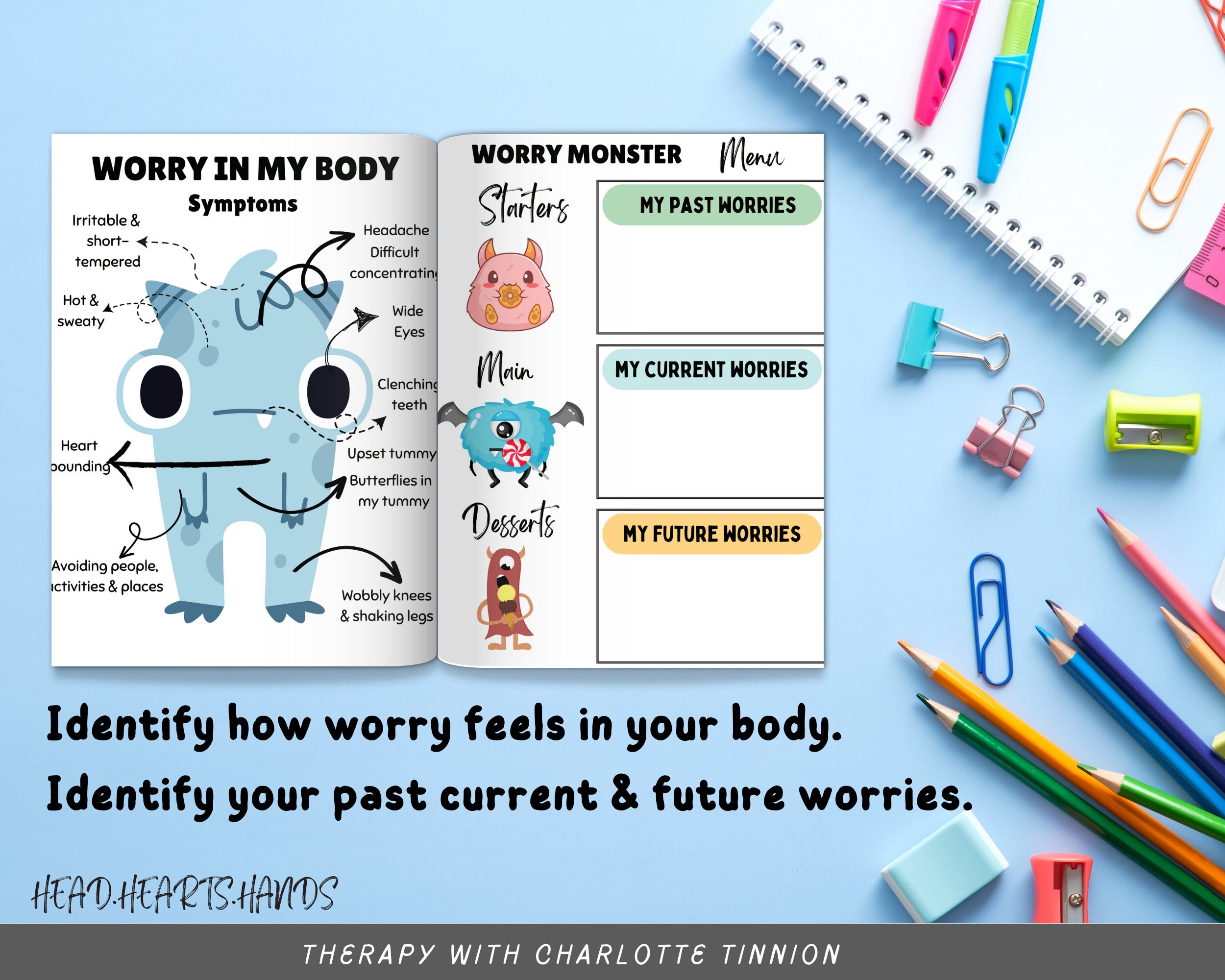 Worry Monster for Kids, Therapy for Kids, Worksheets for Children ...