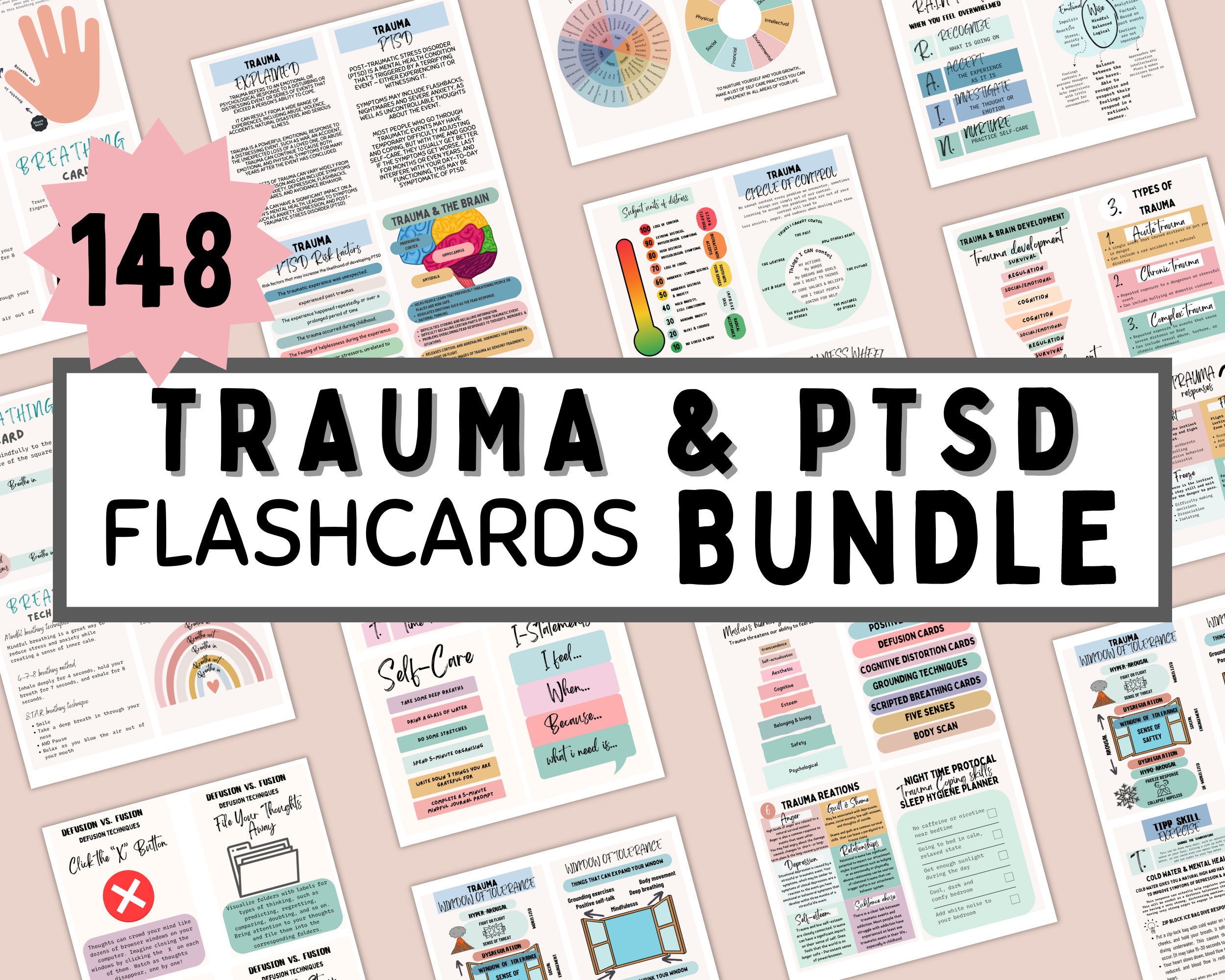Trauma Bundle, Trauma Workbook Adult, Trauma Workbook for Kids, Trauma ...