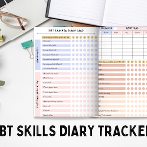 DBT Skills Tracker, Dbt Diary Card, Dialectical Behavior Therapy, DBT ...