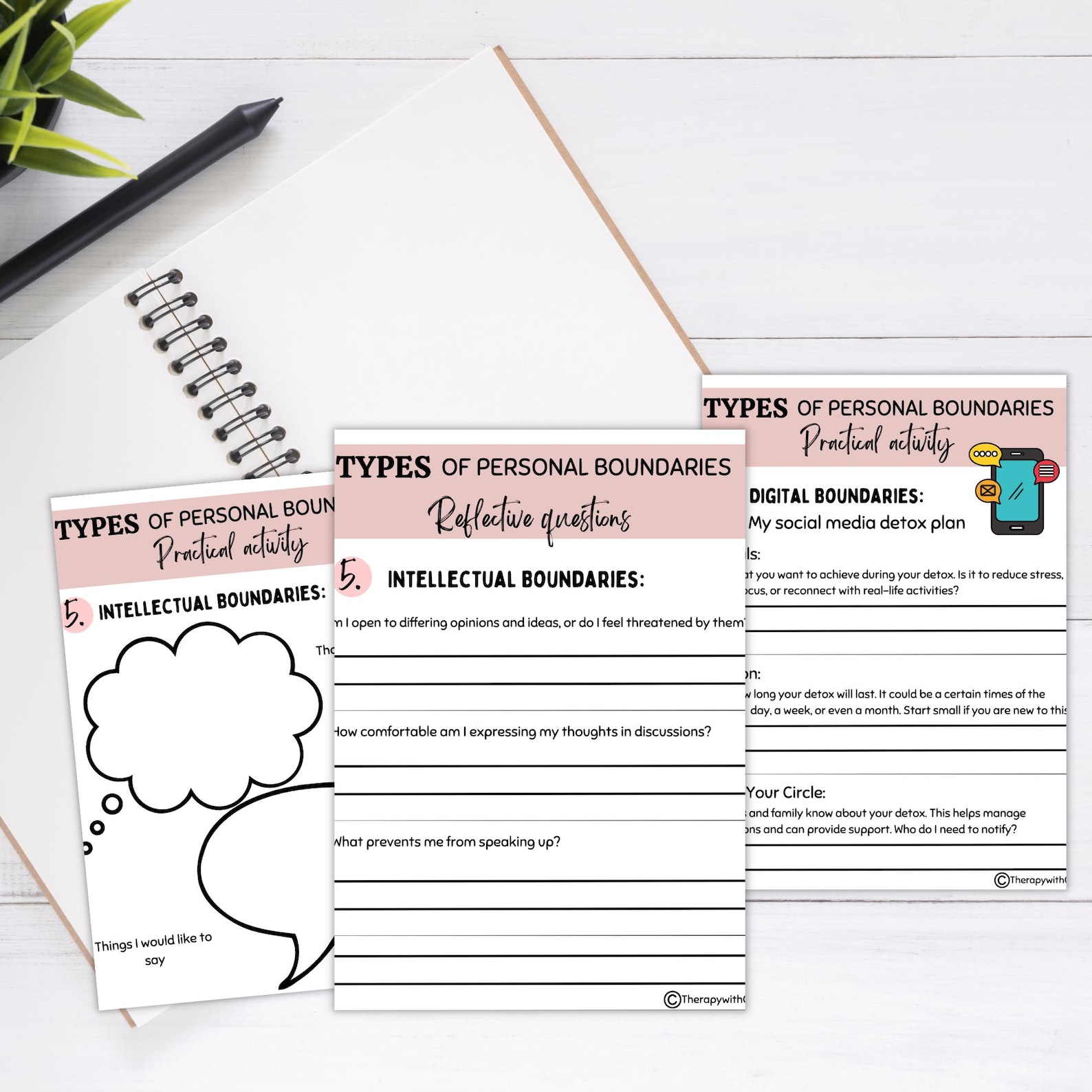 Boundaries Workbook, Personal Boundaries Worksheets, Interpersonal ...