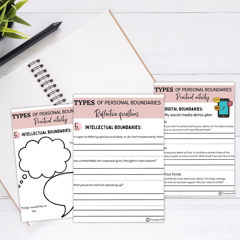 Boundaries Workbook, Personal Boundaries Worksheets, Interpersonal ...
