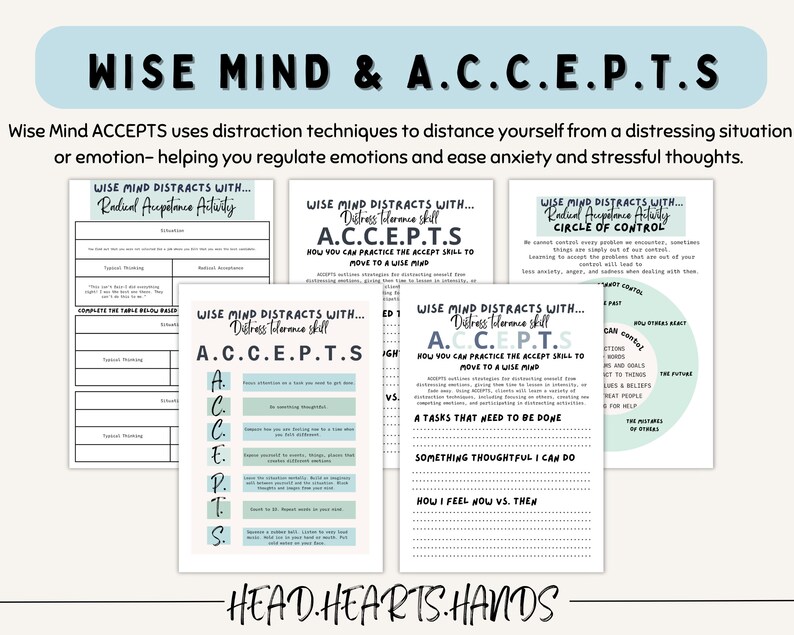 Wise Mind DBT Worksheets, Radical Acceptance (PDF Pattern) - Etsy