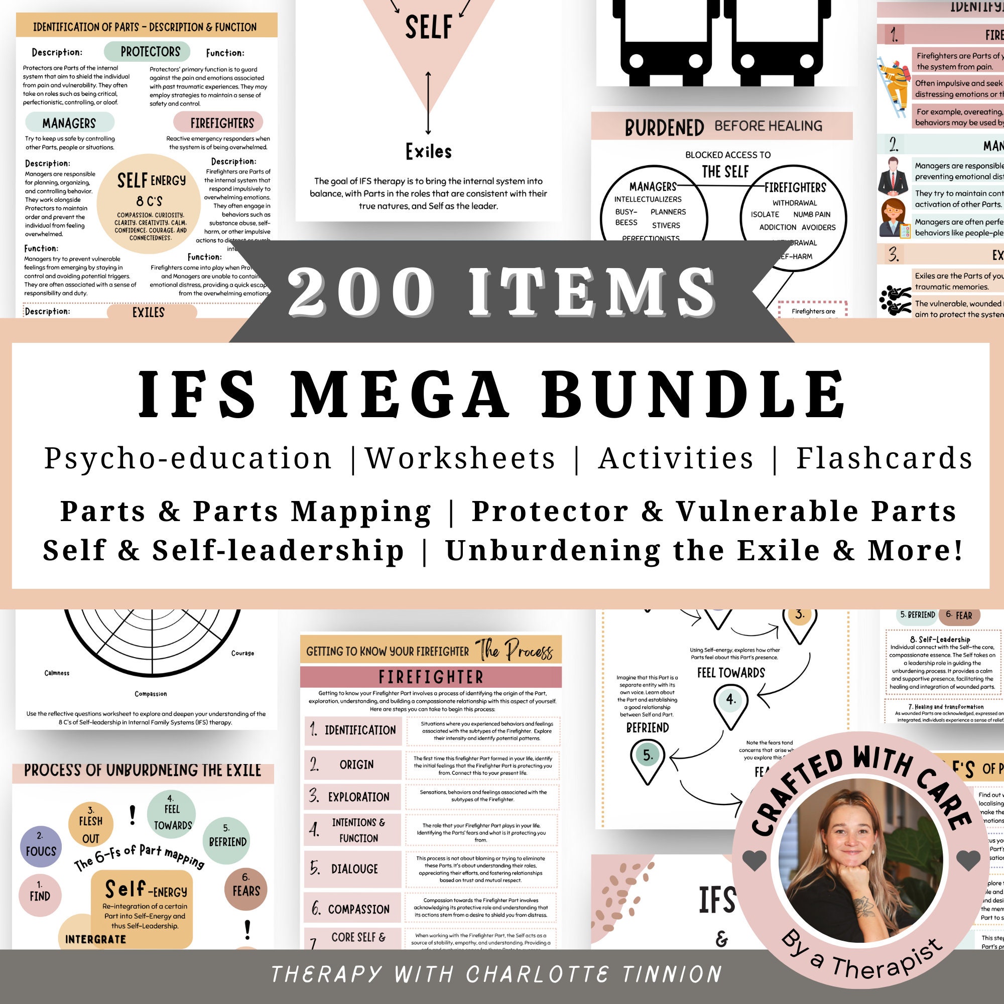 Therapy Bundle, Psychology Worksheets, Internal Family Systems, DBT ...