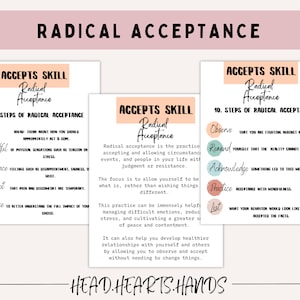 Radical Acceptance Worksheets, Distress Tolerance Worksheets, DBT ...