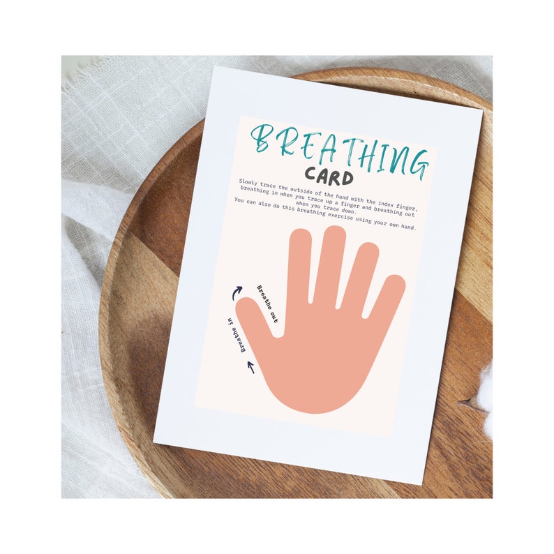 Mindfulness Breathing Flash Cards & Posters, Breathing Cards, Calming ...