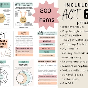 ACT Worksheet Bundle, Acceptance and Commitment Therapy, ACT Metaphors ...