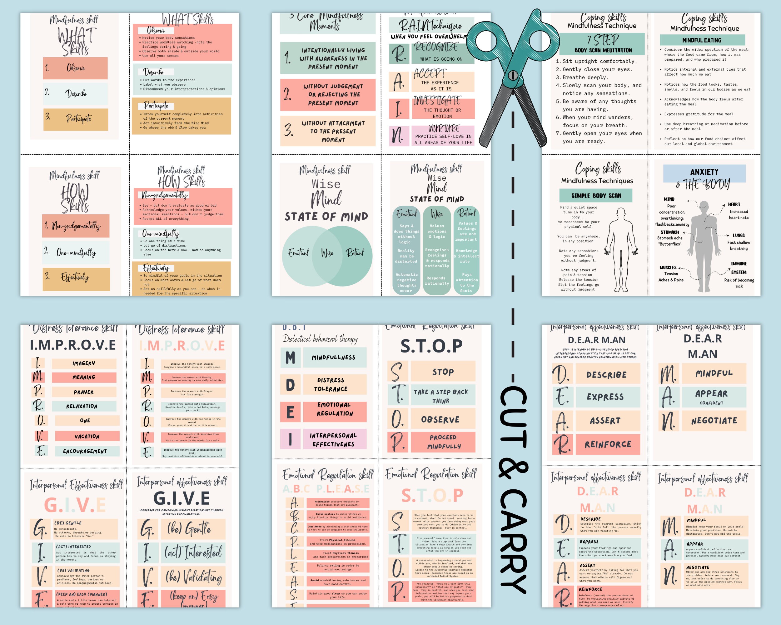 DBT Skills Flashcards, Emotional Regulation, Distress Tolerance (PDF ...