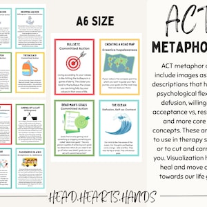 ACT Metaphor Flashcards, ACT Therapy, Psychological Flexibility, Act ...