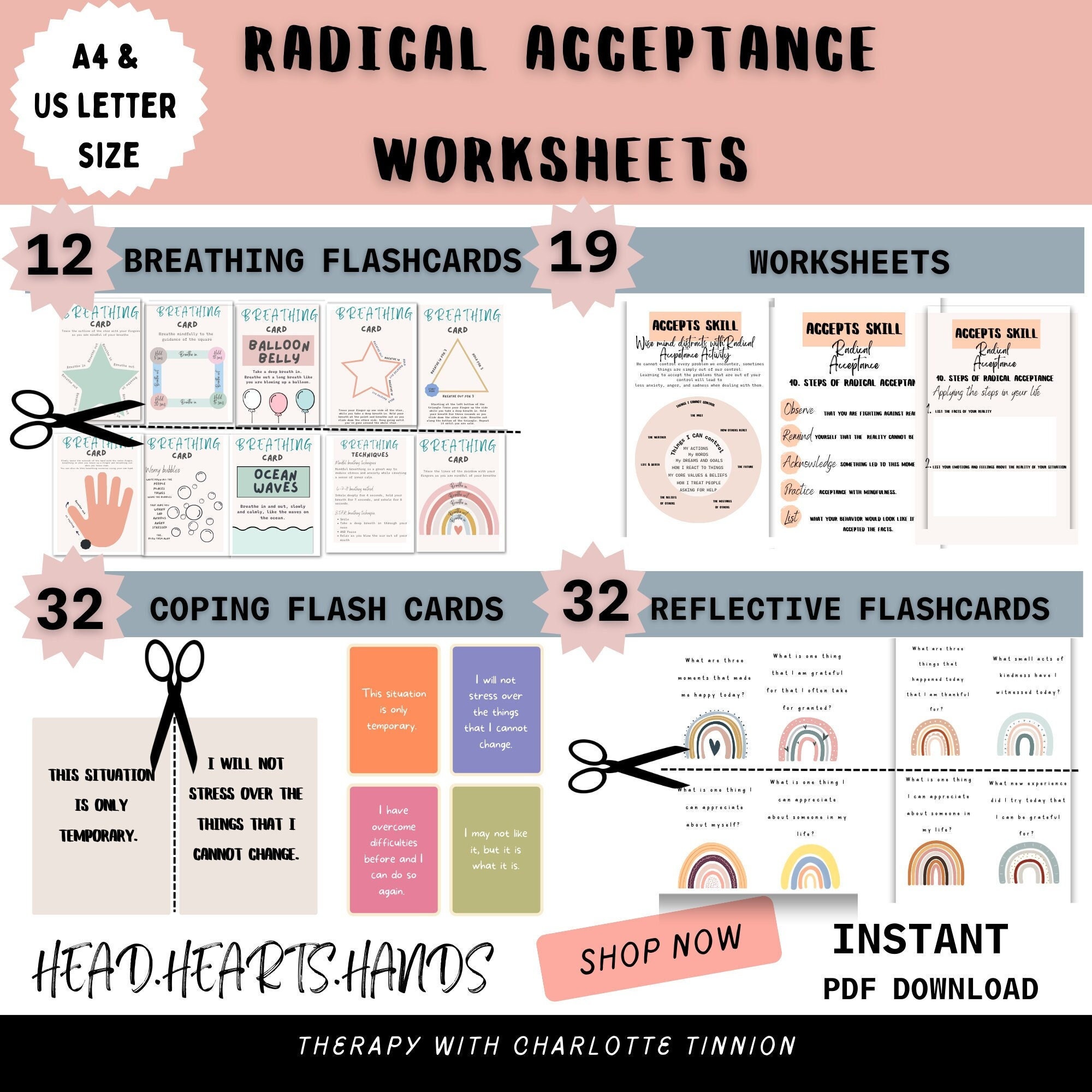 Radical Acceptance Worksheets Distress Tolerance Worksheets - Etsy