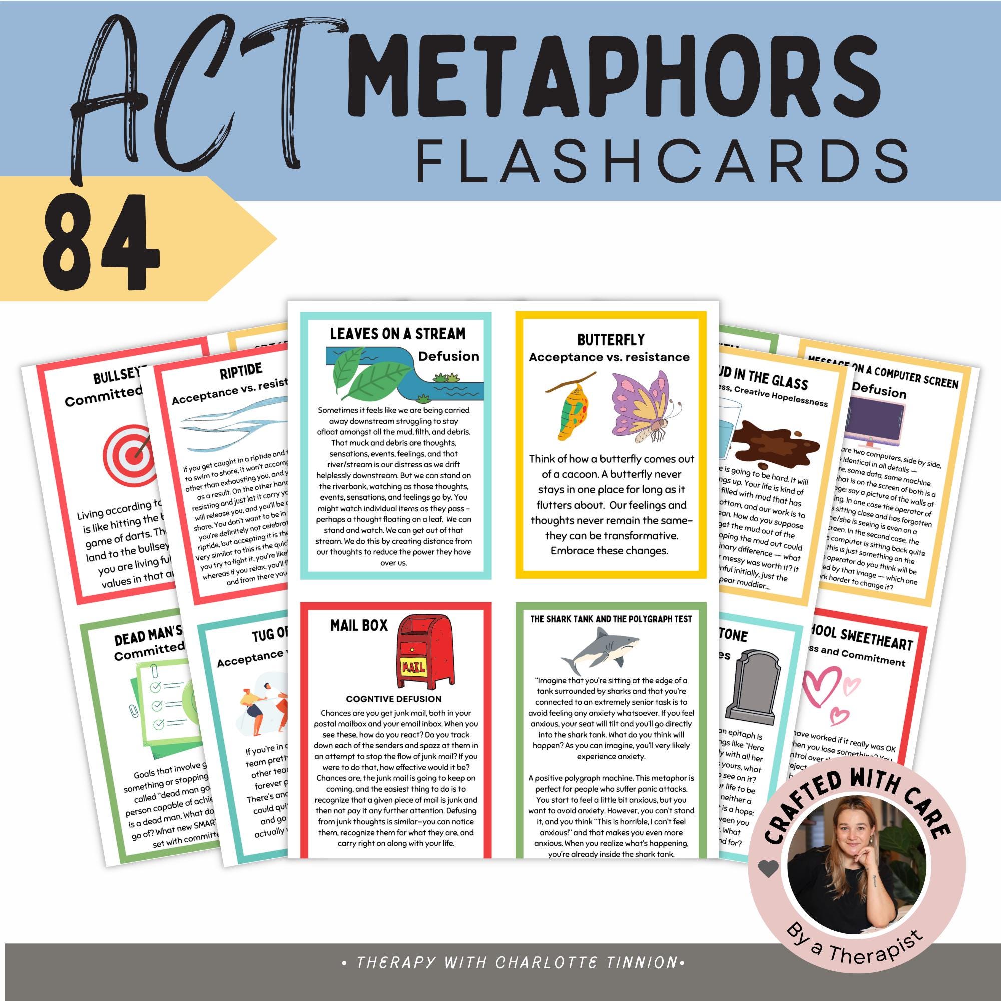 ACT Metaphor Flashcards, ACT Therapy, Psychological Flexibility, Act ...