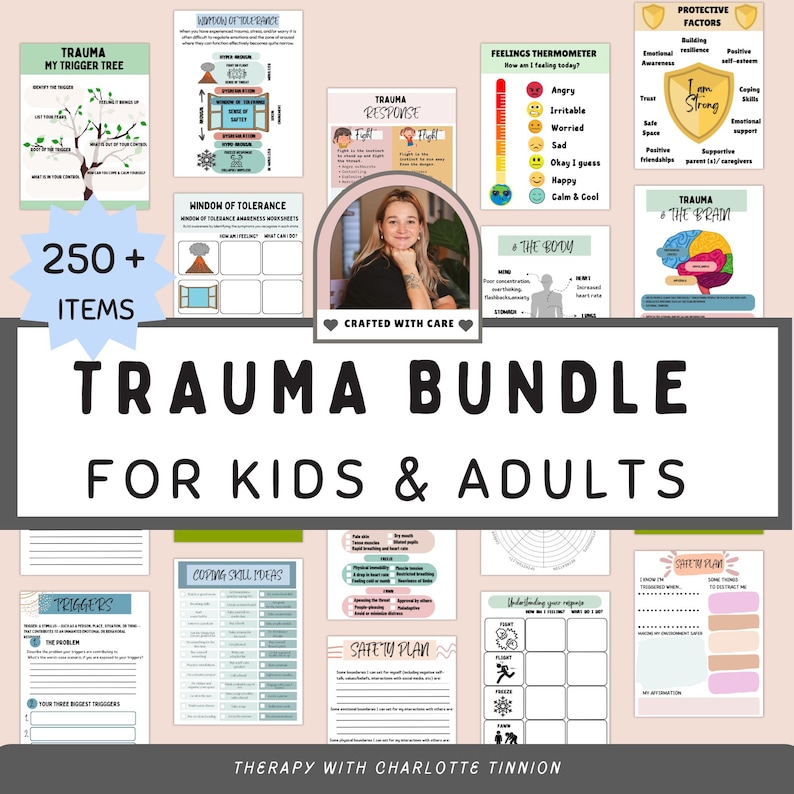 Trauma Bundle, Trauma Workbook Adult, Trauma Workbook for Kids, Trauma ...