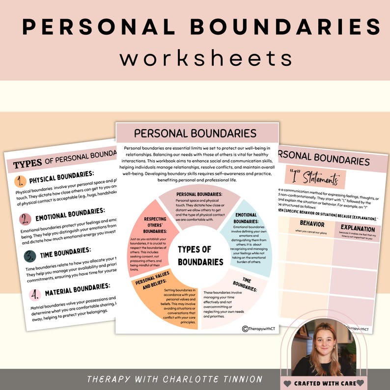Personal Boundaries Worksheets, Boundary Setting, Healthy Boundaries ...