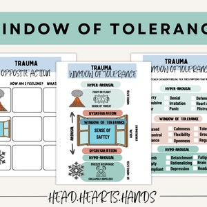Window of Tolerance Worksheets, Trauma Therapy, Emotional Regulation ...