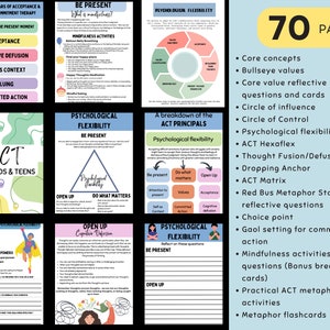ACT for Teens Worksheets, Acceptance and Commitment Therapy, ACT ...