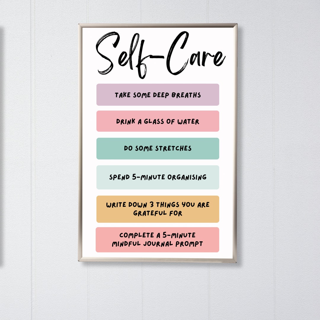 Self Care Poster, Therapy Office Decor, Therapy Wall Art, Therapist ...