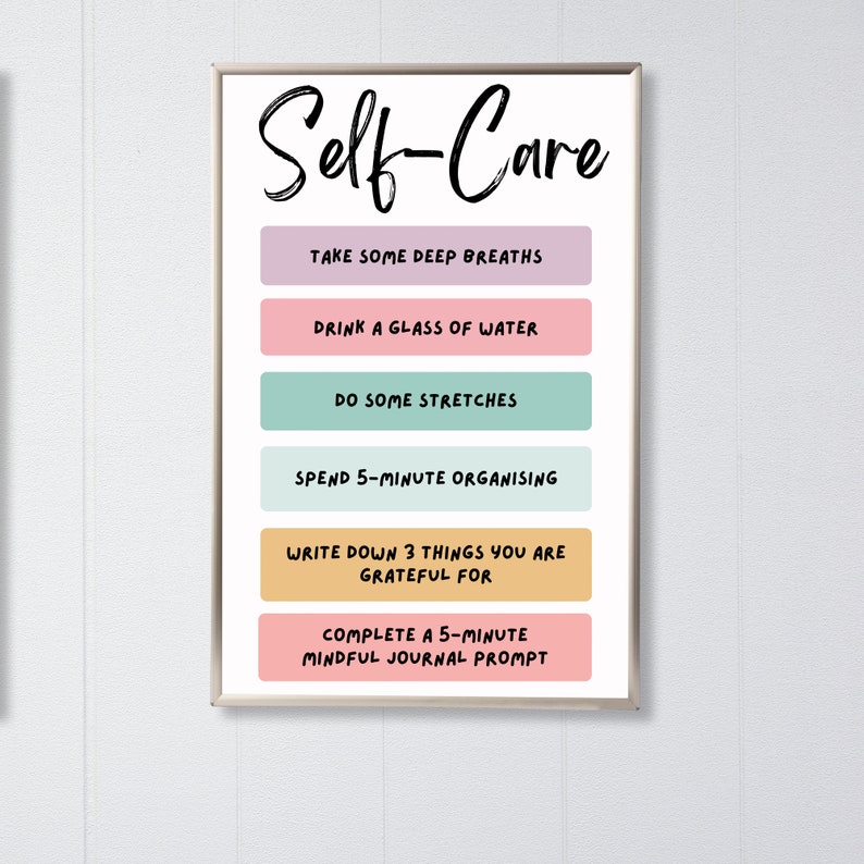 Self Care Poster, Therapy Office Decor, Therapy Wall Art, Therapist ...