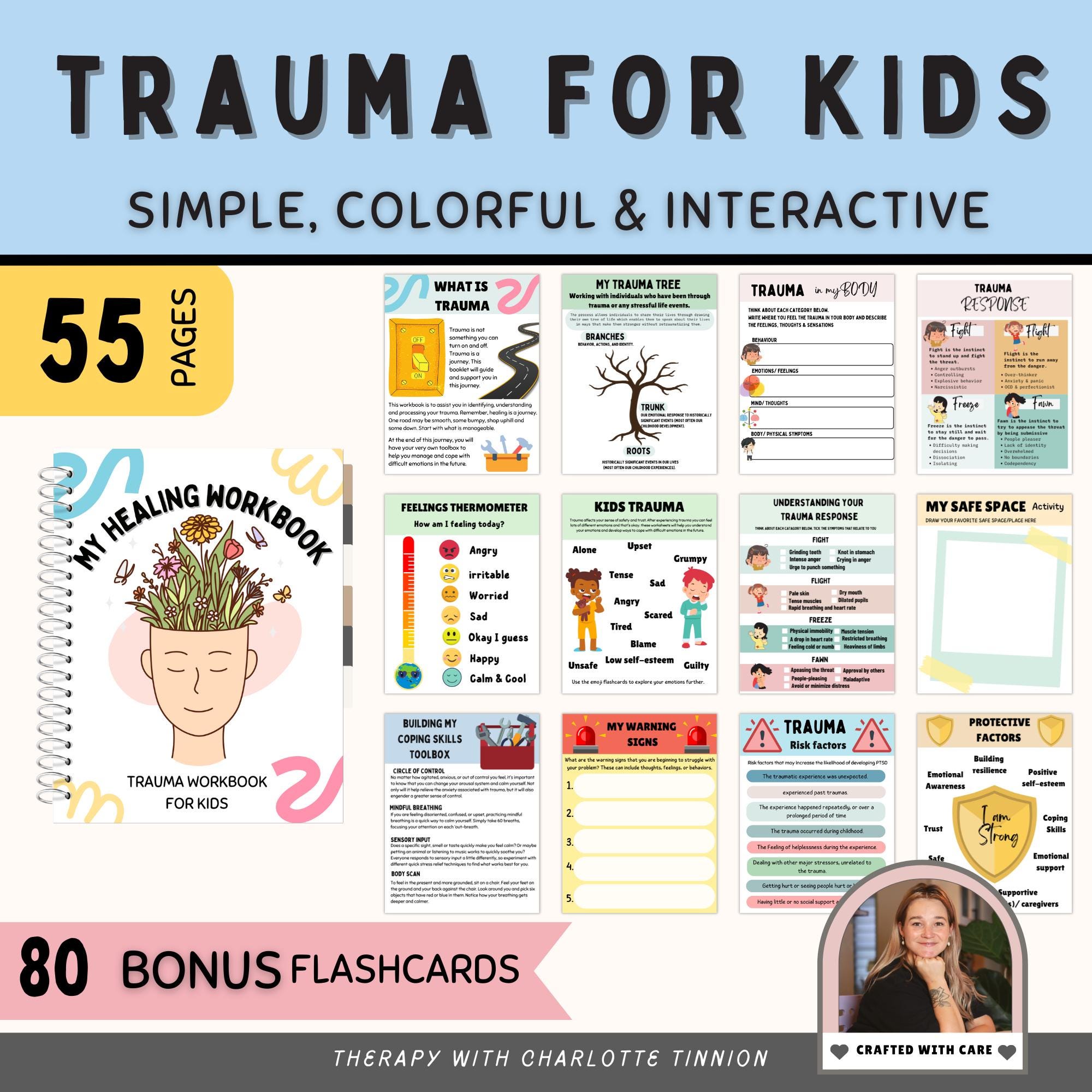 Trauma Worksheets for Children, Kids Trauma Therapy, Trauma Processing ...