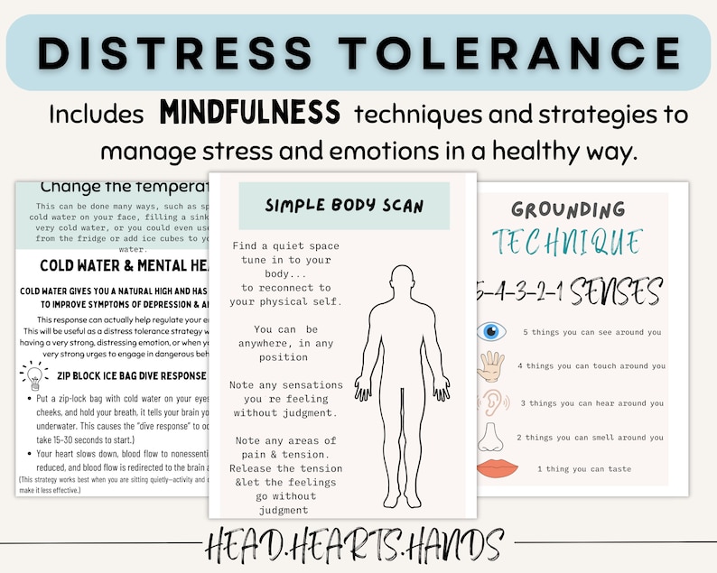 Distress Tolerance Worksheets Bundle, DBT Worksheets, DBT Bundle, ACT ...
