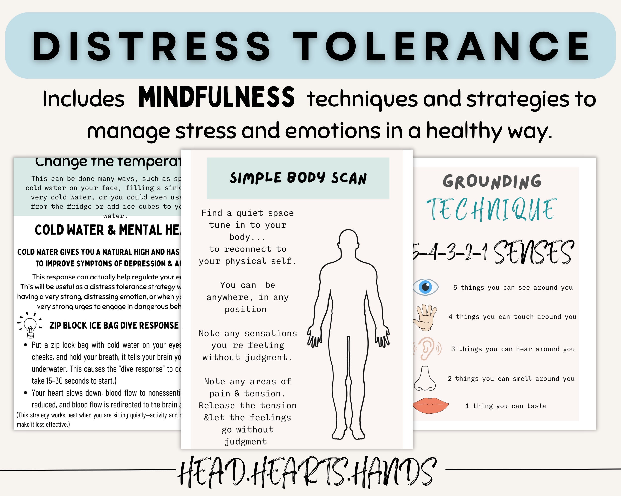 Distress Tolerance Worksheets Bundle, DBT Journal Worksheets, ACT ...