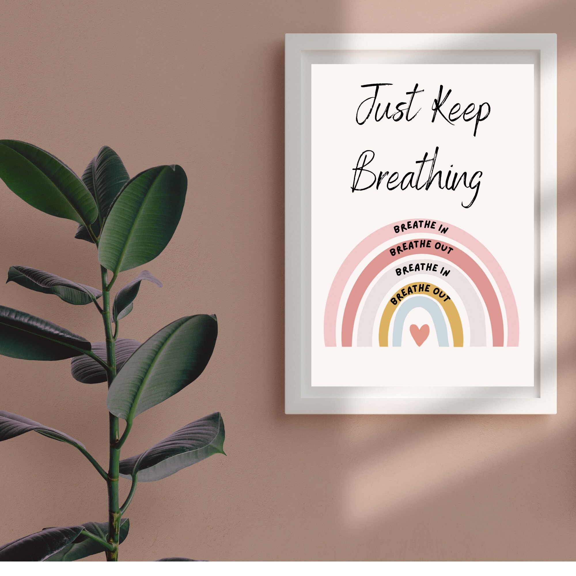 Just Keep Breathing Poster, Mindfulness Anxiety Coping Skill Poster ...