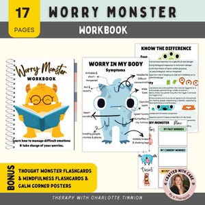 Worry Monster for Kids, Therapy for Kids, Worksheets for Children ...
