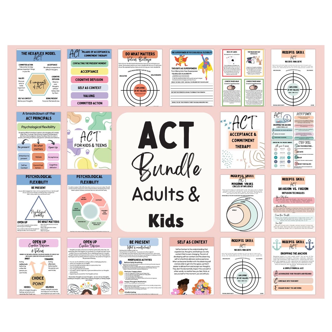 ACT Bundle, Acceptance Therapy, Acceptance and Commitment Therapy, Act ...