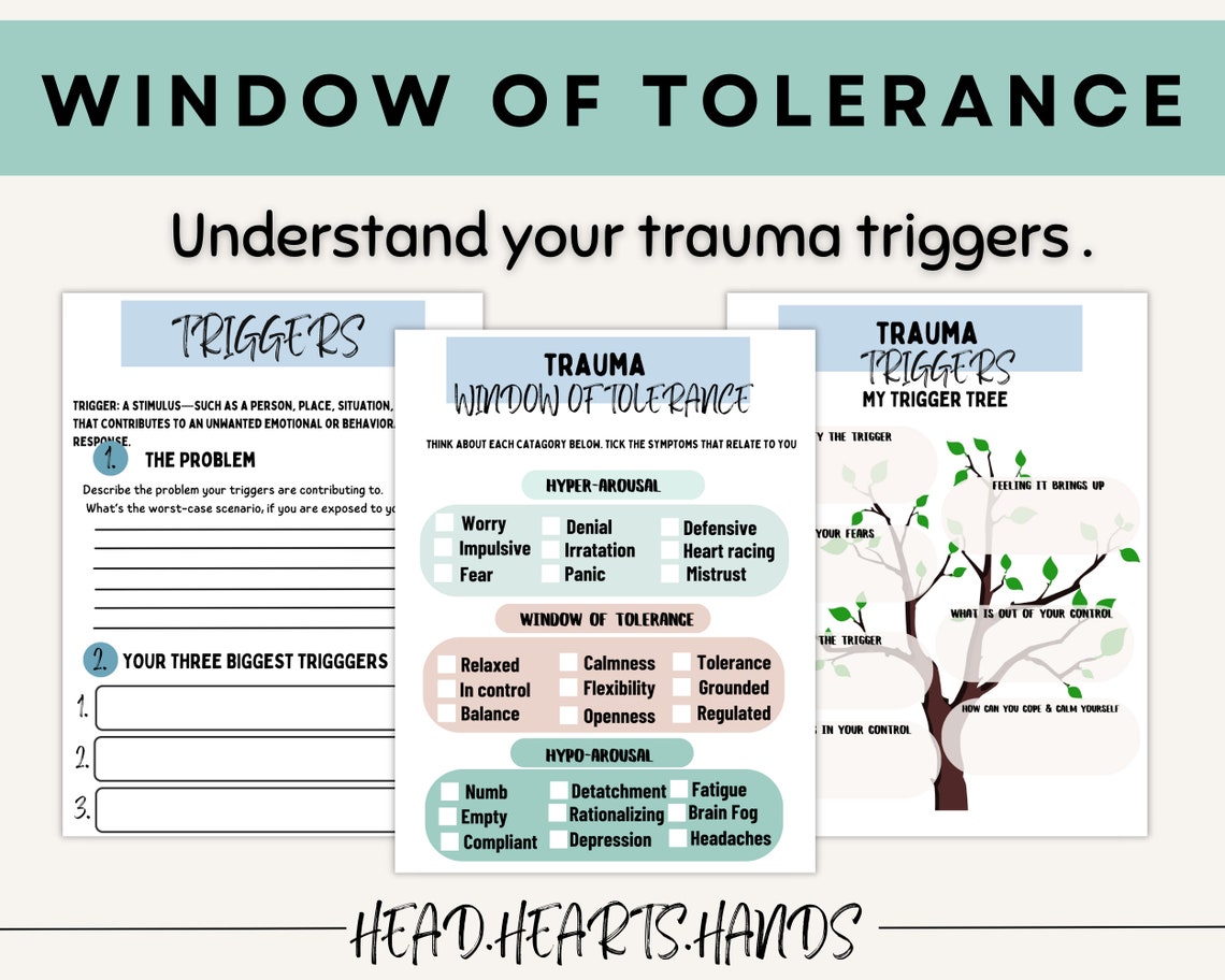 The Window of Tolerance Worksheets, Emotional Regulation, Trauma ...