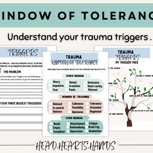 The Window of Tolerance Worksheets, Emotional Regulation, Trauma ...
