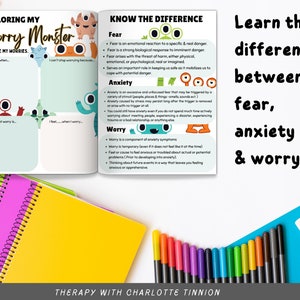 Worry Monster for Kids, Therapy for Kids, Worksheets for Children ...