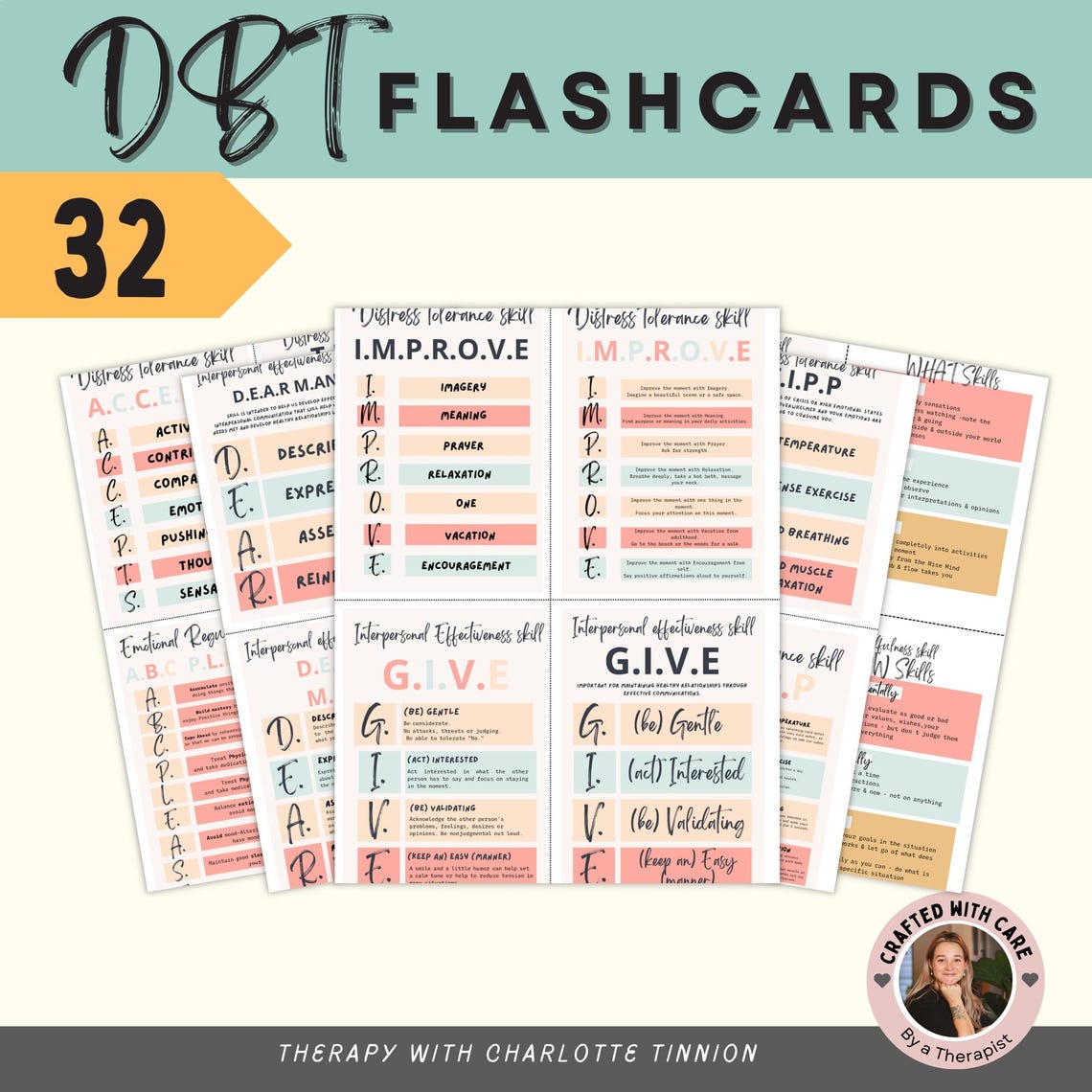 DBT Flashcards, DBT Coping Skill Cards, Coping Skills Flash Cards ...