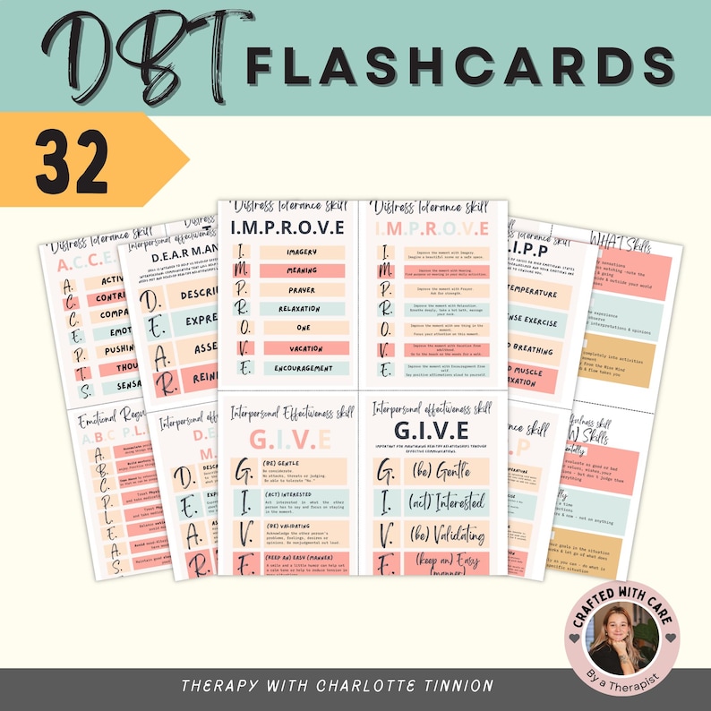DBT Flashcards, DBT Coping Skill Cards, Coping Skills Flash Cards ...