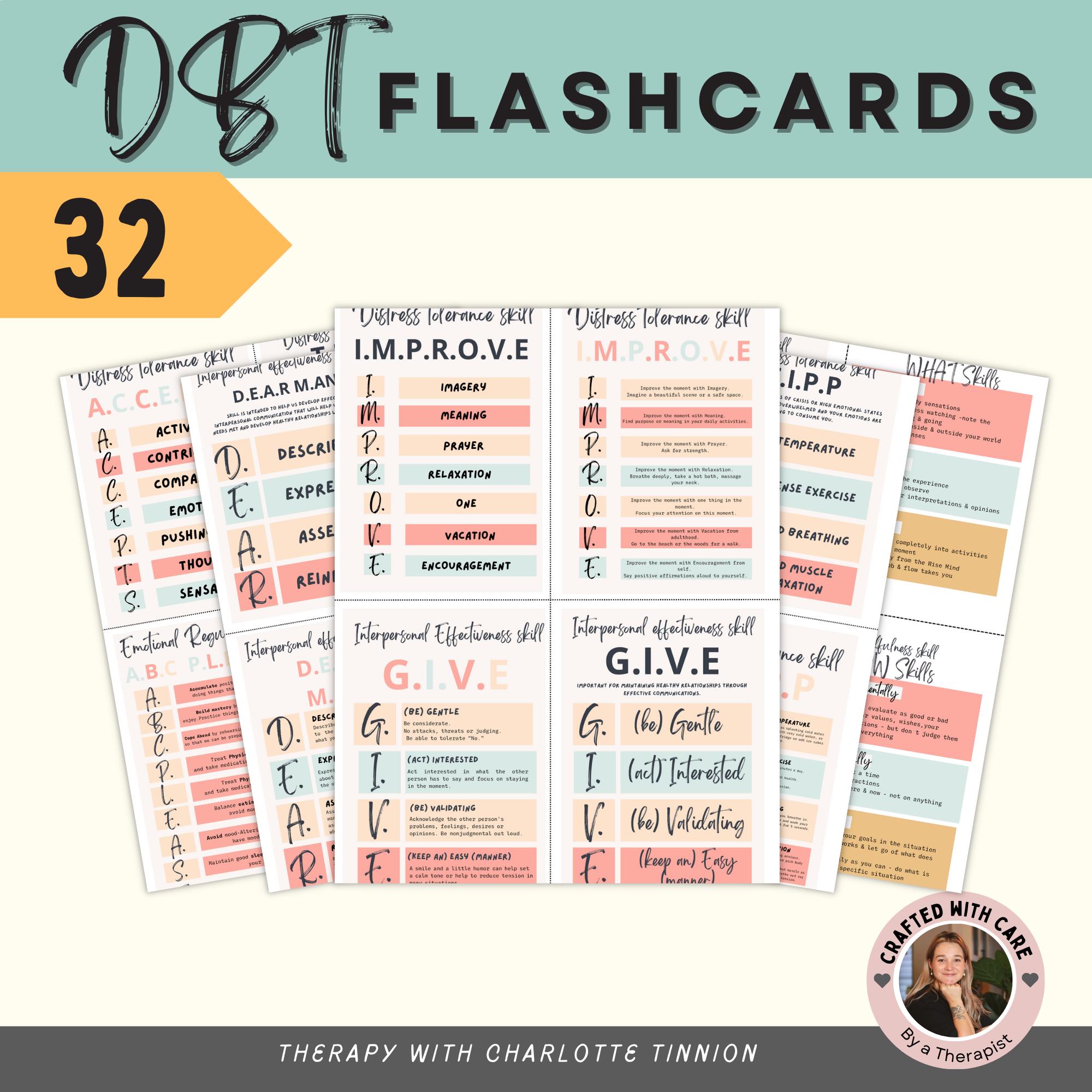 DBT Flashcards, DBT Coping Skill Cards, Coping Skills Flash Cards ...