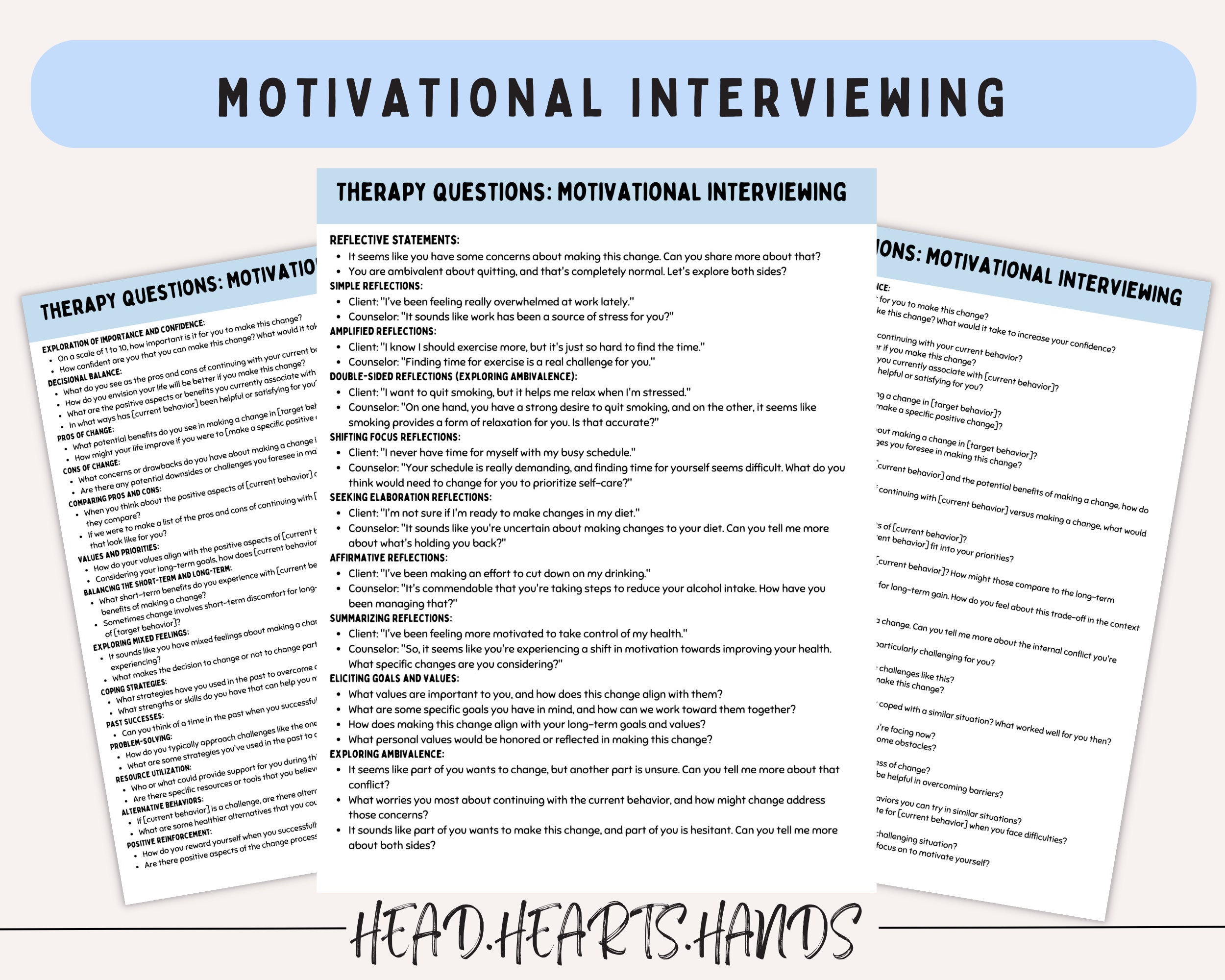 Therapy Questionnaire and Intervention Guide, Motivational Interviewing ...