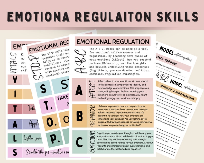 DBT Emotional Regulation Worksheets, DBT Worksheets, DBT Workbook, Dbt ...