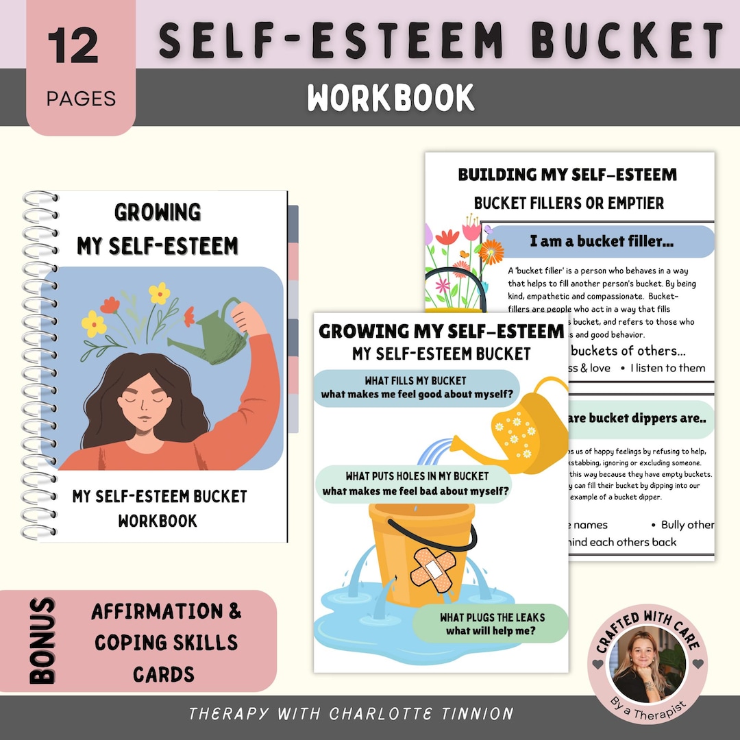 Self-esteem Worksheets, Self-esteem Bucket, Teen Therapy Worksheets ...