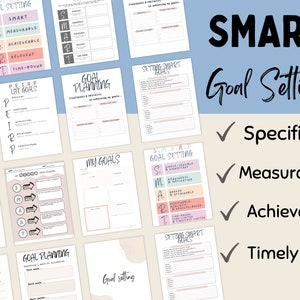 SMART Goal Setting Worksheets, SMART Goals Setting, CBT Worksheets ...