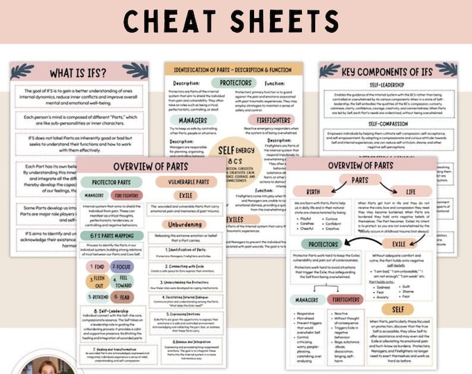 IFS Cheat Sheet, Internal Family Systems Therapy Worksheets, IFS Parts ...