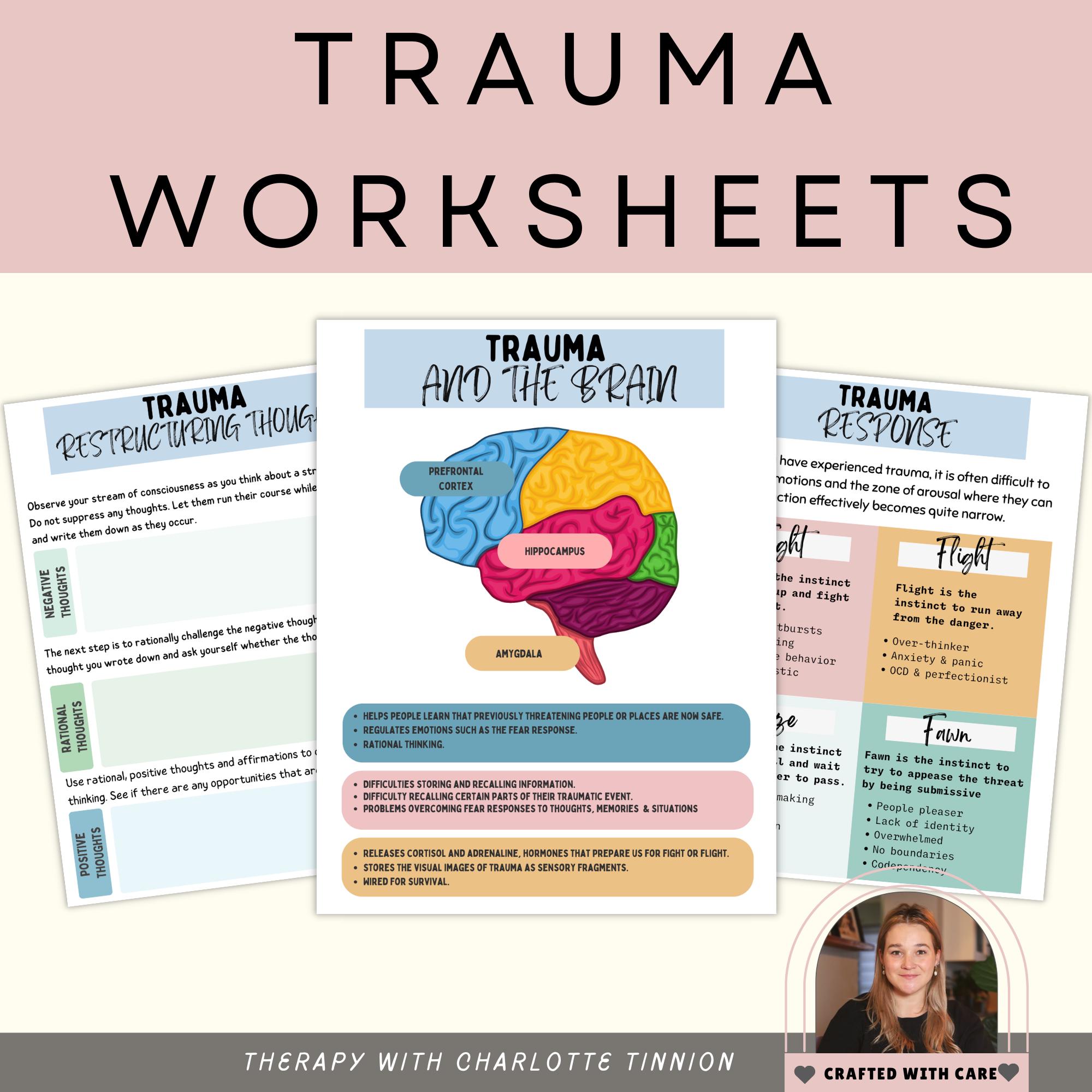 Trauma Worksheets, Trauma Response, PTSD Workbook, Narrative Therapy ...