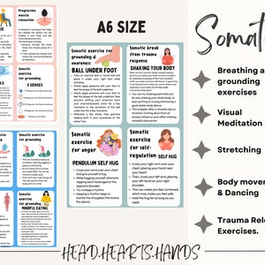 Somatic Therapy Exercise Cards, Somatic Awareness Flashcards, Nervous ...