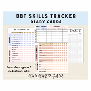DBT Skills Tracker, Dbt Diary Card, Dialectical Behavior Therapy, DBT ...