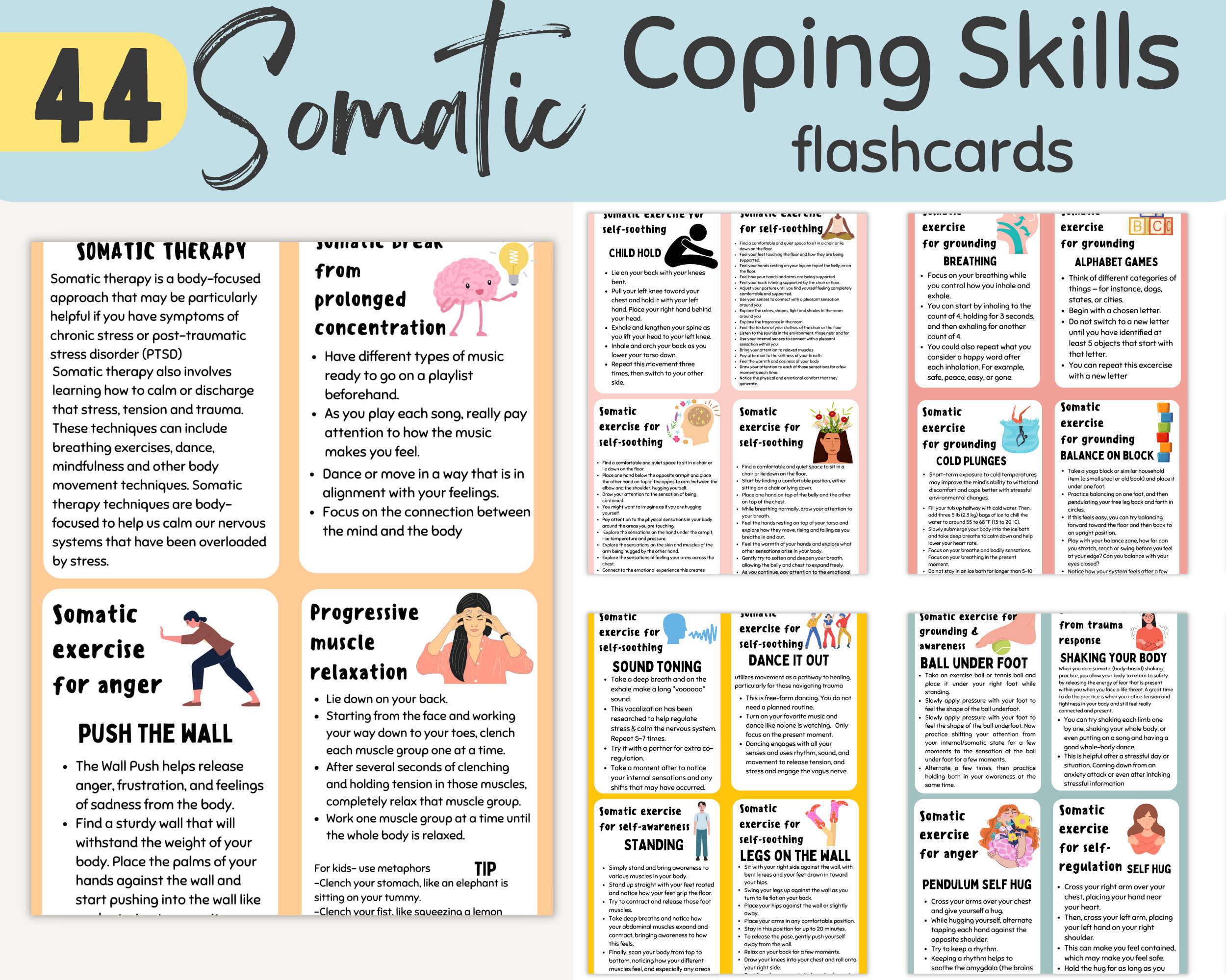 Somatic Therapy Exercise Cards for Adults and Kids Vagus - Etsy UK