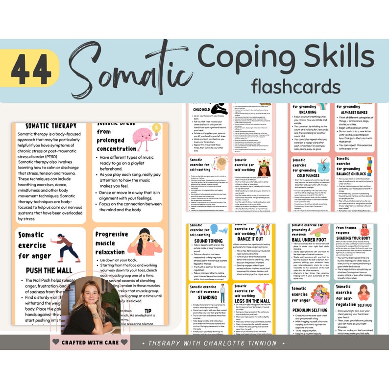 Somatic Therapy Exercise Cards, Somatic Awareness Flashcards, Nervous ...
